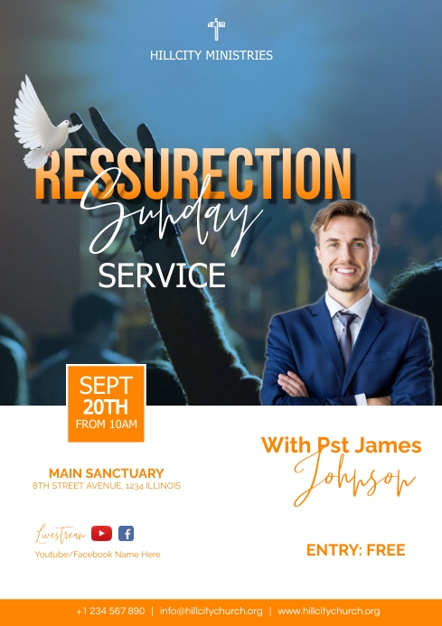 ressurection sunday service Template | PosterMyWall
