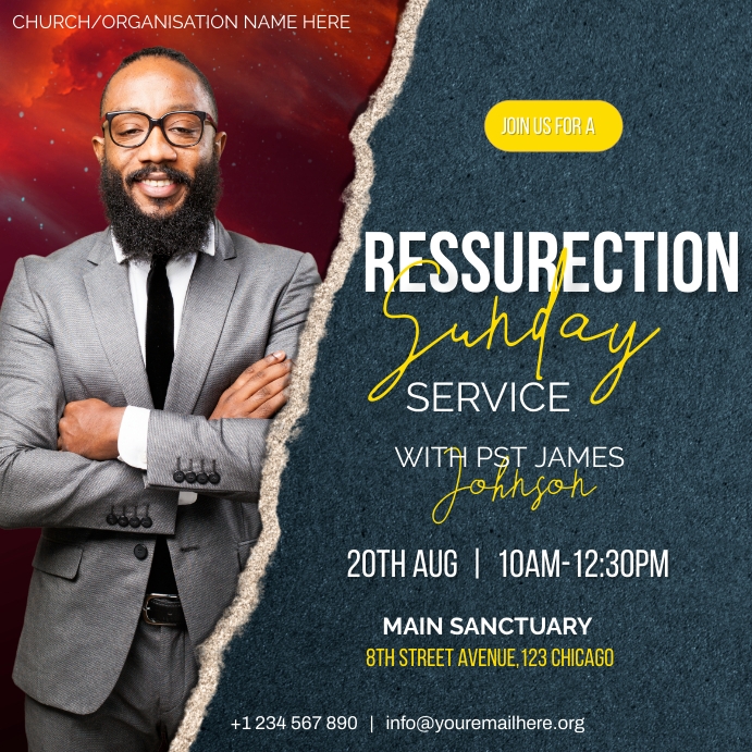 ressurection sunday service Template | PosterMyWall
