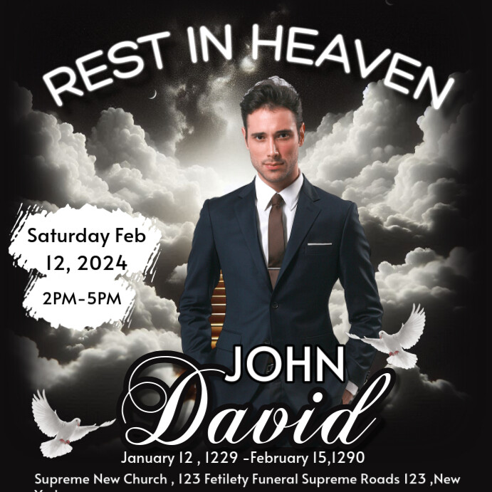 Rest In Heaven Services Flyer Template | PosterMyWall