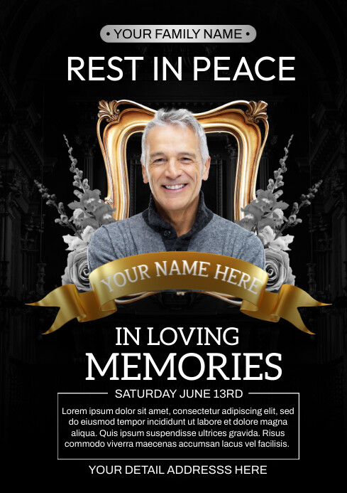 Rest In Peace Ads Template | PosterMyWall