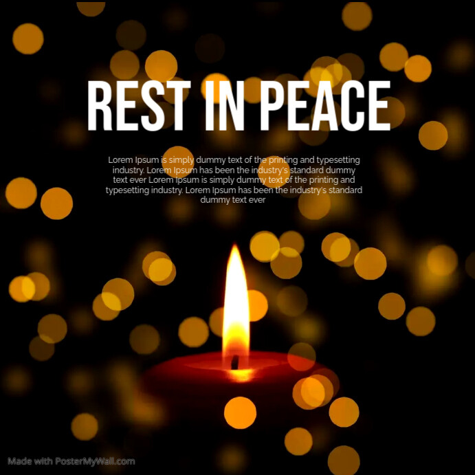 Rest in peace Template | PosterMyWall
