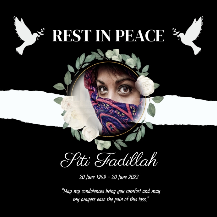 Rest in Peace RIP Social Media Post Template | PosterMyWall