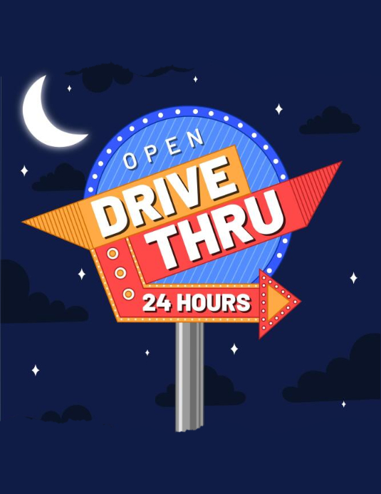 Copy of Restaurant, drive through open, | PosterMyWall