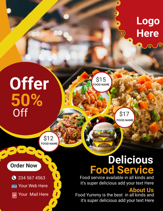 restaurant, event flyer Template | PosterMyWall