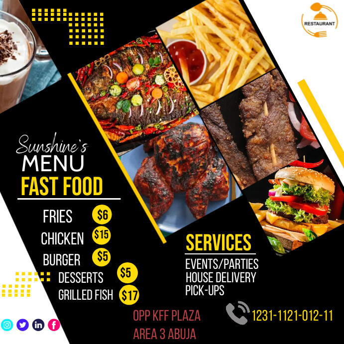 Plantilla de restaurant, event flyer | PosterMyWall