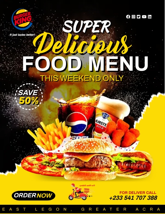 Restaurant, Menus Template | PosterMyWall