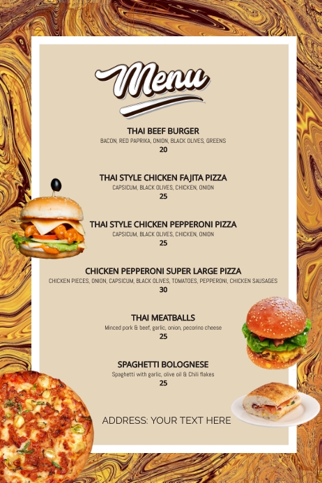 Restaurant & Bar Menu Template | PosterMyWall