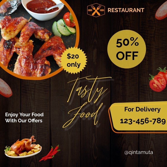 Restaurant and Food Promotion Template | PosterMyWall
