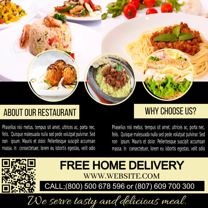 Copy of restaurant and menu food delivery | PosterMyWall