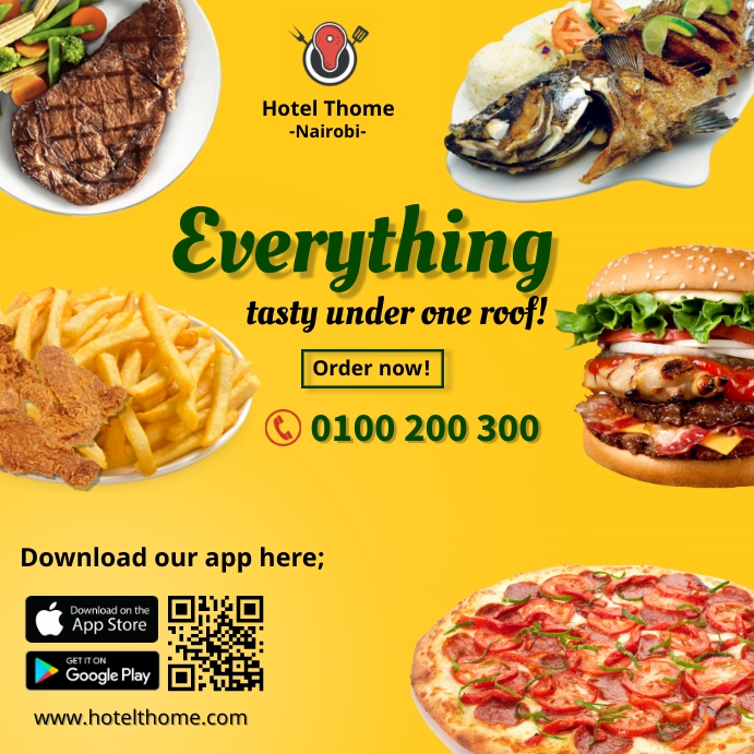 restaurant app Template | PosterMyWall
