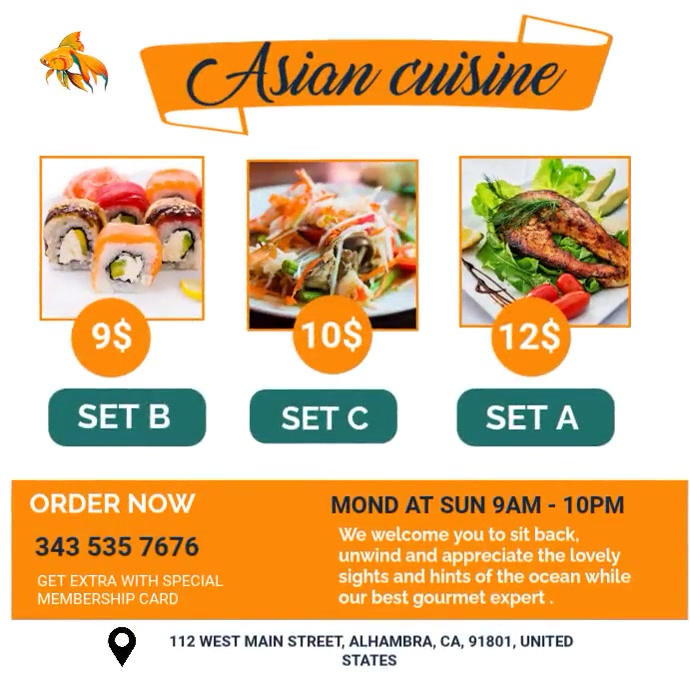 restaurant asian ad Template | PosterMyWall