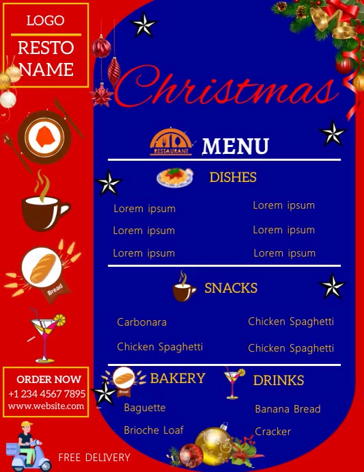 Brosur Templat Menu Bar Restoran | PosterMyWall