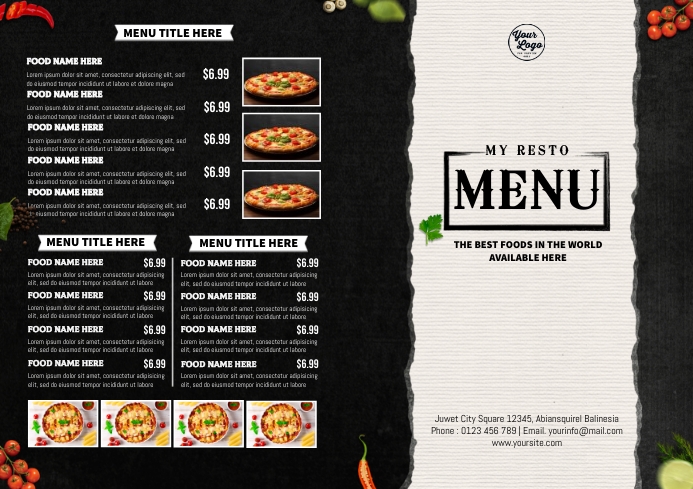 Restaurant Bifold Menu Design Template | PosterMyWall