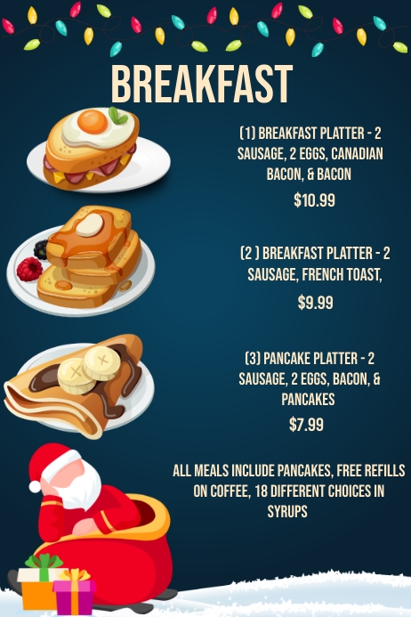 Restaurant Breakfast Menu Template | PosterMyWall