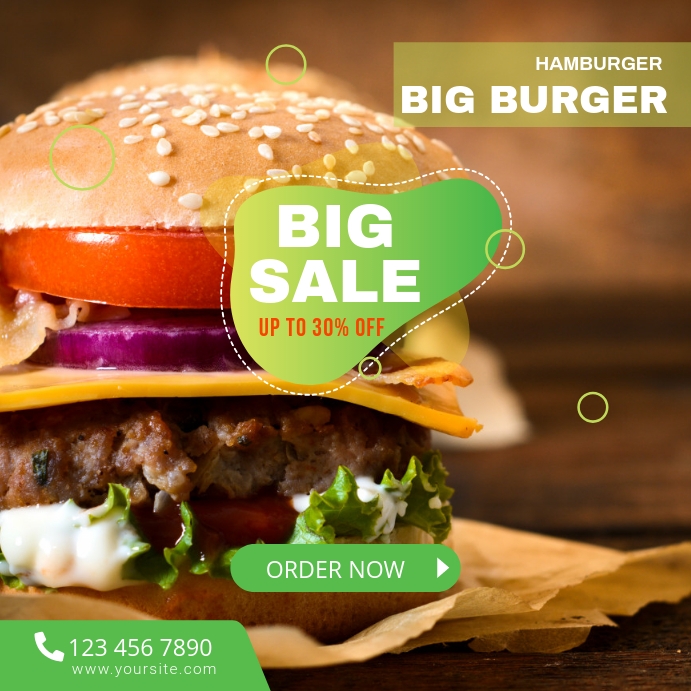 Restaurant Burger Advertising Template | PosterMyWall