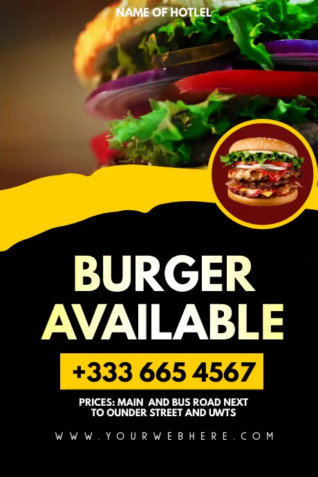 Plantilla de Restaurant Burger Bar Promo Facebook Ad Temp | PosterMyWall