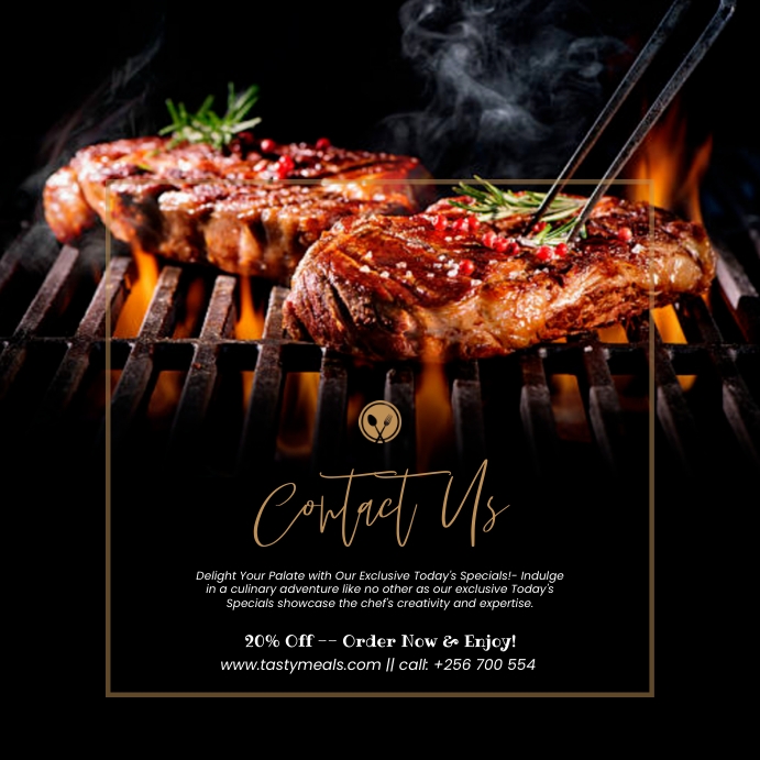 Restaurant contact us social media post Template | PosterMyWall