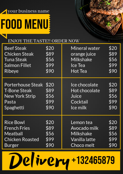 Copy of Restaurant daily food menu card template | PosterMyWall