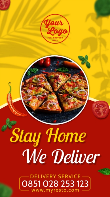 Restaurant Delivery Service Flyer For Story Template | PosterMyWall