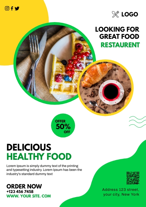 RESTAURANT Template | PosterMyWall