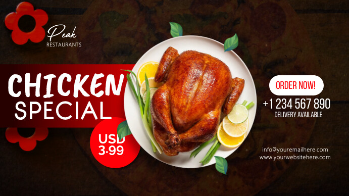 Plantilla de restaurant digital display | PosterMyWall