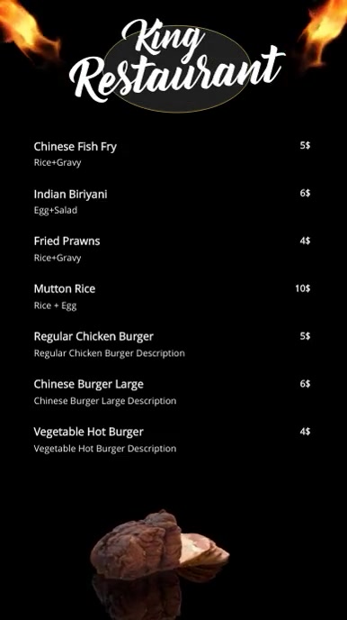 Restaurant Digital Menu Template | PosterMyWall