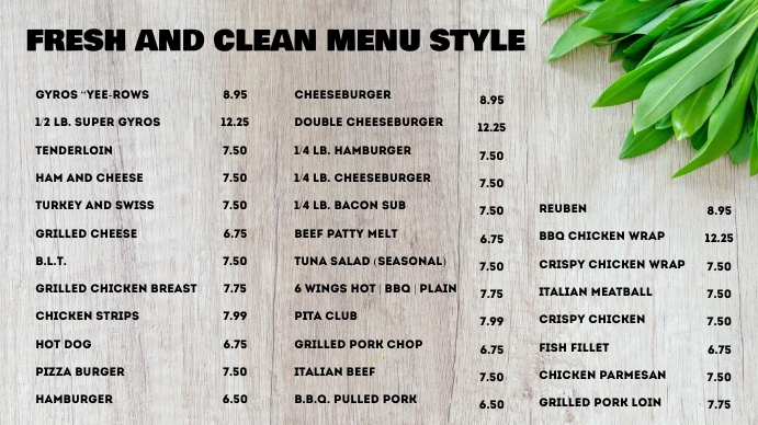 Restaurant Digital Menu Template | PosterMyWall