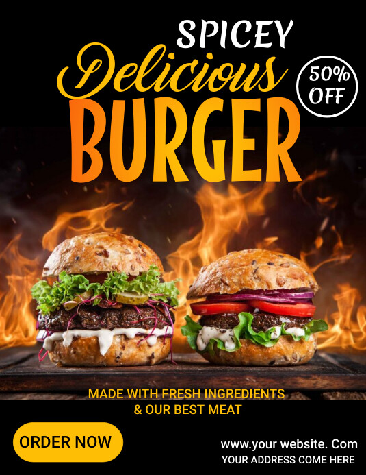 Restaurant discount food flyer, poster ad Template | PosterMyWall