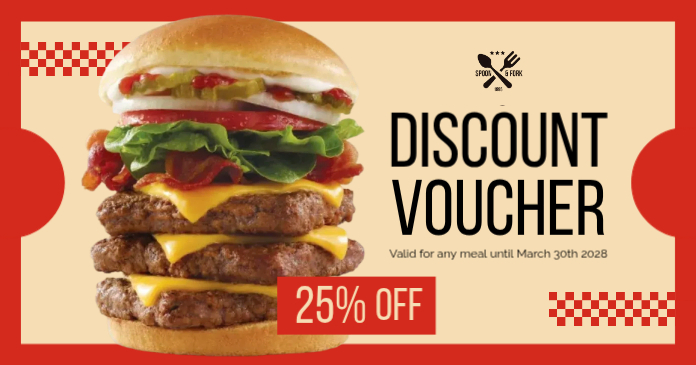 Restaurant Discount Voucher Coupon Template | PosterMyWall