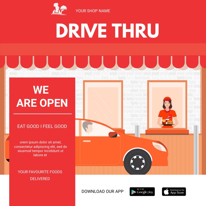 restaurant Drive thru flyer Template | PosterMyWall
