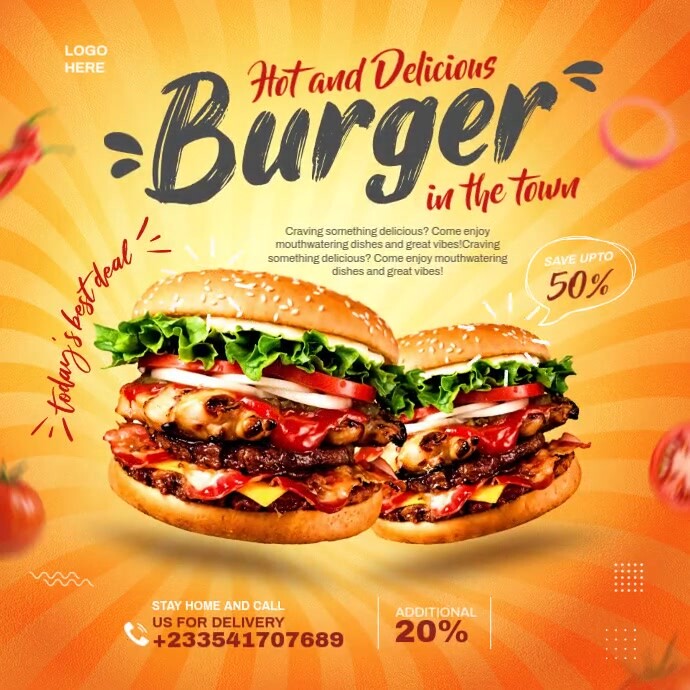 Restaurant Flyer, Burger Promo Template | PosterMyWall