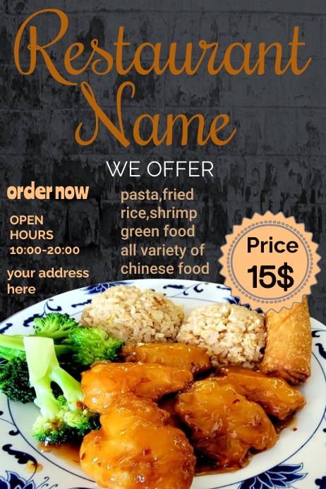 Copy of Restaurant flyer and food poster | PosterMyWall
