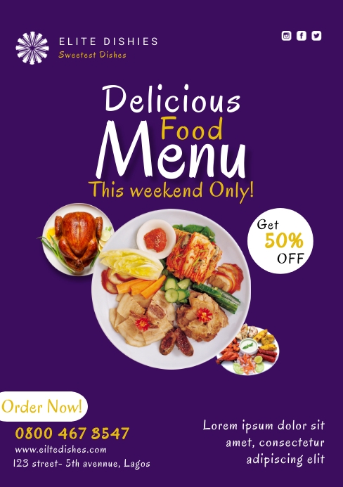 Brosur Brosur Restoran Templat | PosterMyWall