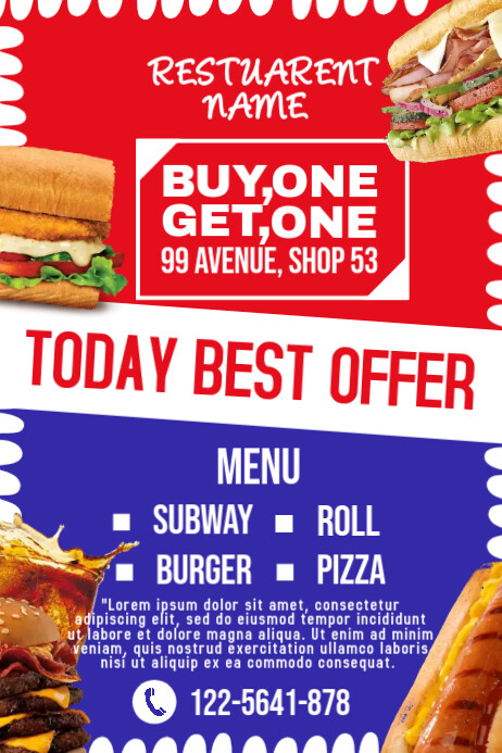 Restaurant flyer Templat | PosterMyWall