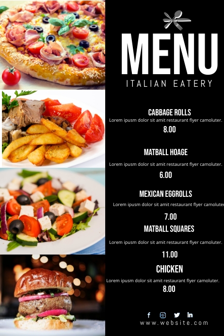 Plantilla de Menú de Volante de Restaurante | PosterMyWall