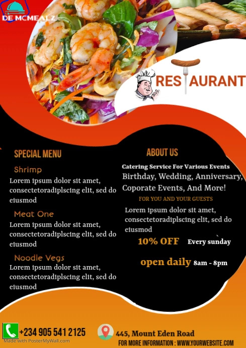 Restaurant flyers Template | PosterMyWall