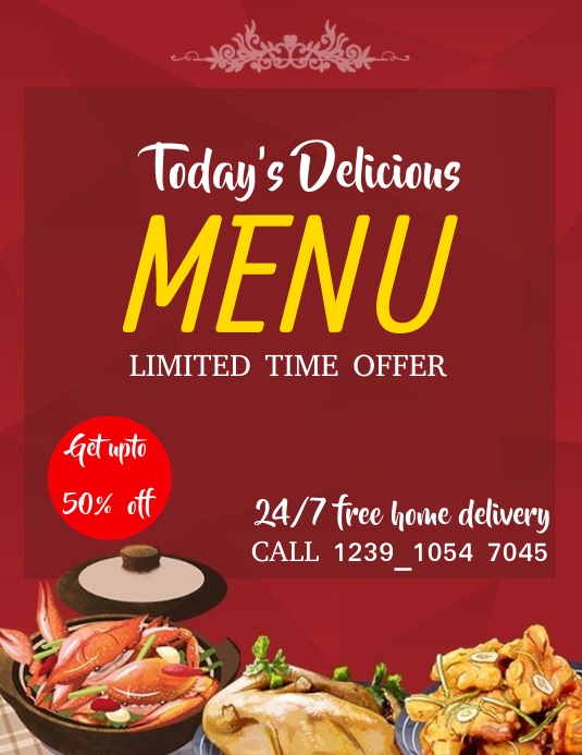 Restaurant flyers Template | PosterMyWall