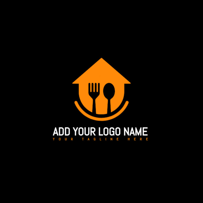 Restaurant/food/kitchen/bold/cafe/geometric/blank/black/orange Logo ...