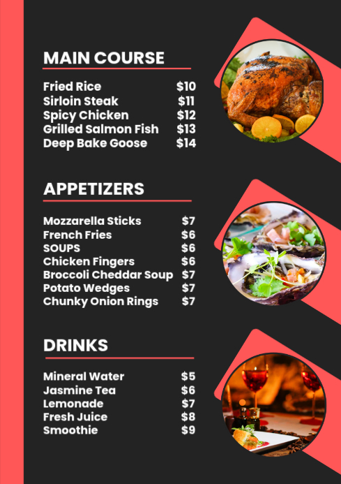 Restaurant Food Menu A4 Template | PosterMyWall