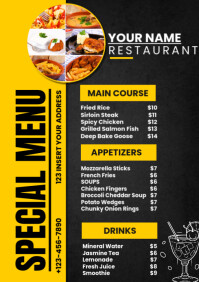 Restaurant Food Menu Poster Template | PosterMyWall