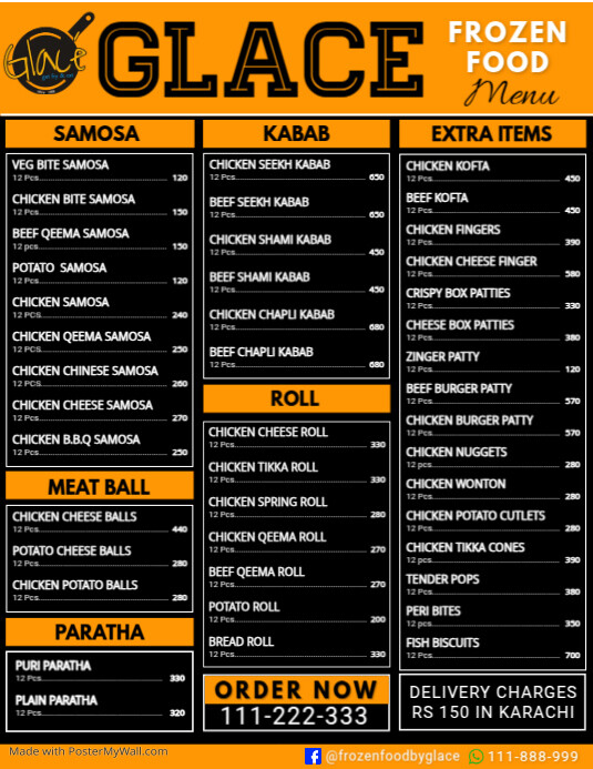 restaurant food menu card flyer Template | PosterMyWall