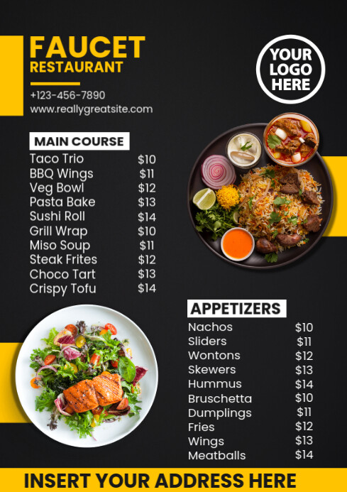 Restaurant food menu card template design 2025 | PosterMyWall