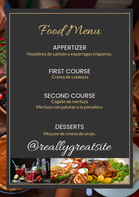 Copy of Restaurant food menu card template | PosterMyWall
