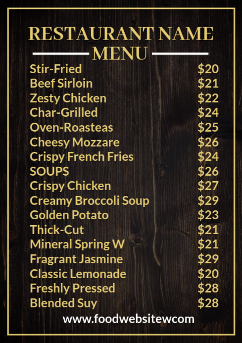 Copy of Restaurant Food Menu | PosterMyWall