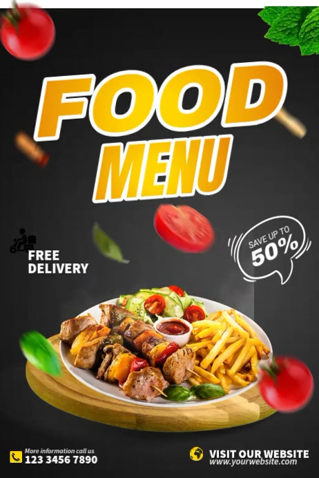 Restaurant Food Menu Template | PosterMyWall