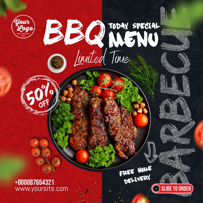 Restaurant Food Menu Instagram Promotion Template | PosterMyWall