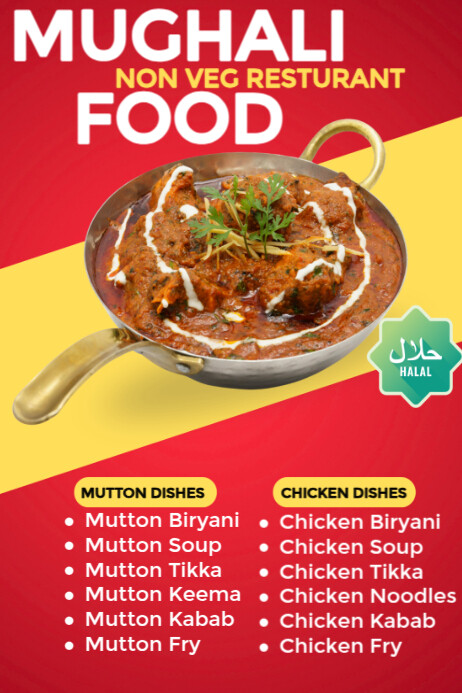 Restaurant Food Menu Poster Template | PosterMyWall