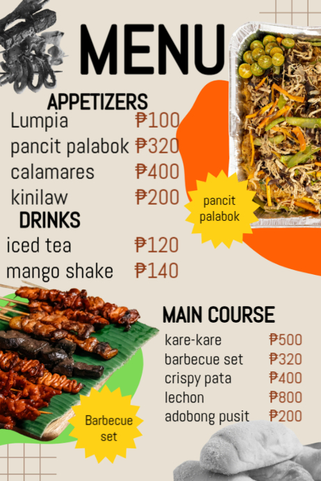 Restaurant Food Menu Poster Template | PosterMyWall