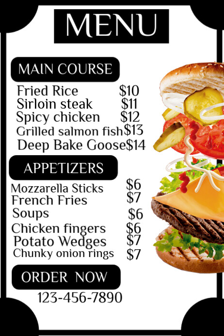 Copy of Restaurant Food Menu Poster | PosterMyWall