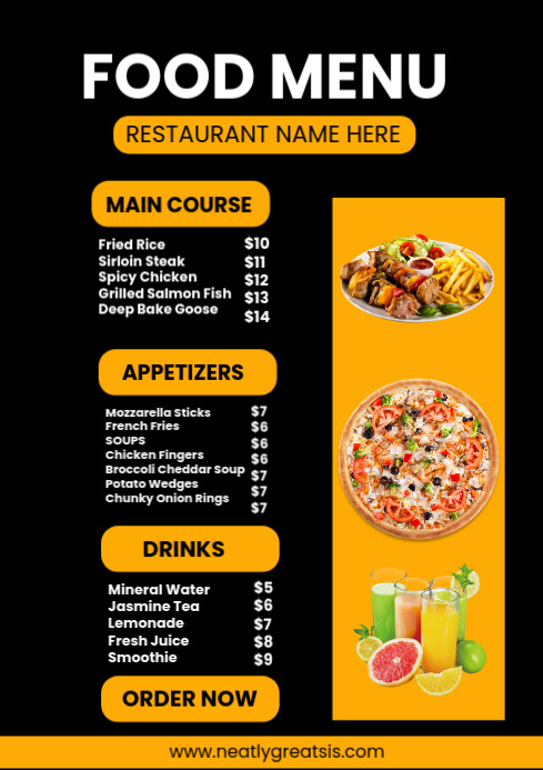 Copy of Restaurant Food Menu Template | PosterMyWall